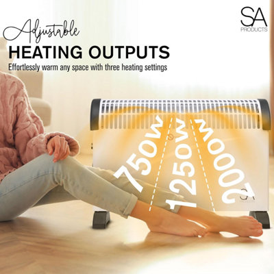 SA Products 2000W Convector Heater - Electric Radiator 3 Settings ...