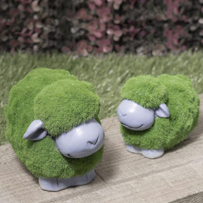 SA Products Green Sheep Ornament Set - Made from Durable Resin - Soft ...