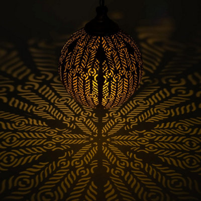 SA Products Hanging Round Hollow Lantern - Solar-Powered Lights for ...