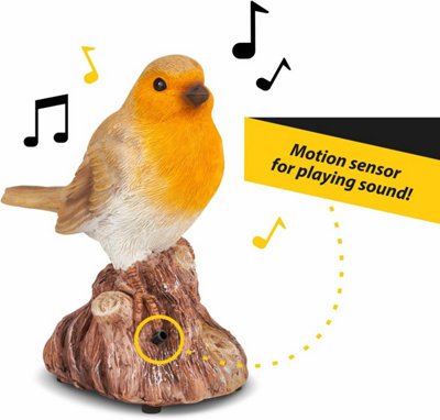 SA Products Singing Robin Ornament - Realistic Robin Garden Ornament on ...