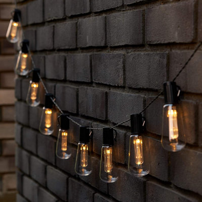 SA Products Vintage Edison Bulb Solar Garden String Lights - Warm White ...
