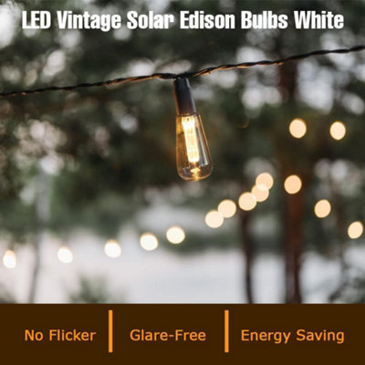 SA Products Vintage Edison Bulb Solar Garden String Lights - Warm White ...