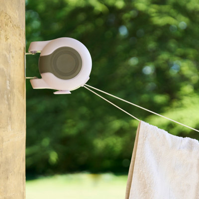 SA Products Wall Mounted Twin Cable Retractable Washing Line