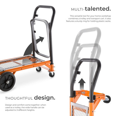 Sack Barrow - 2 in 1 hand truck, 80 kg load capacity - orange