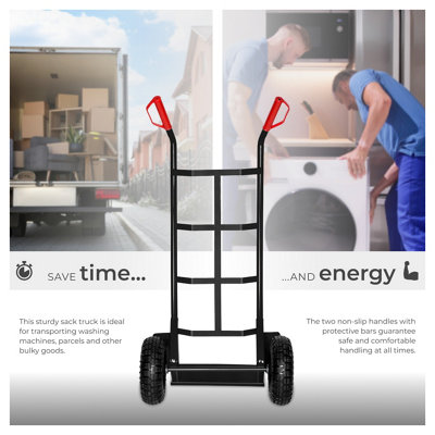 Sack Barrow - heavy-duty, 200 kg load capacity, steel frame - black