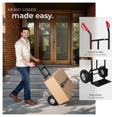 Sack Barrow - heavy-duty, 200 kg load capacity, steel frame - black