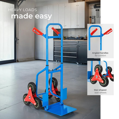 Sack Barrow - stair climber, loading shelf capacity of 100 kg - blue