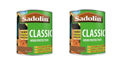 Sadolin Classic Wood Protection Burma Teak 1L Pack of 2