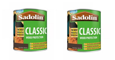 Sadolin Classic Wood Protection Jacobean Walnut 1L Pack of 2