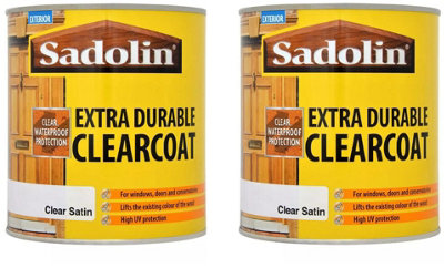 Sadolin Extra Durable Clear Coat Satin Finish 1L Pack of 2