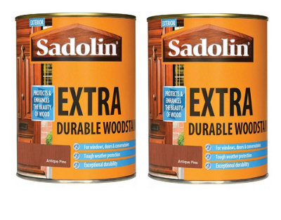 Sadolin Extra Durable Woodstain Antique Pine 500ml Pack of 2