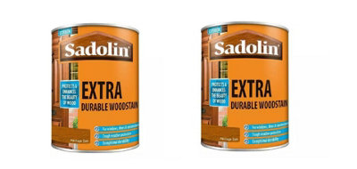 Sadolin Extra Durable Woodstain Heritage Oak 1L Pack of 2