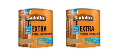 Sadolin Extra Durable Woodstain Light Oak 500ml Pack of 2