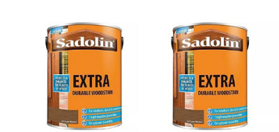 Sadolin Extra Woodstain African Walnut 5L Pack of 2