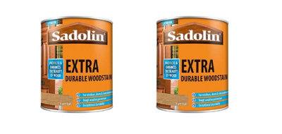 Sadolin Extra Woodstain Light Oak 1L Pack of 2