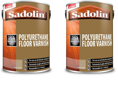 Sadolin Polyurethane Clear Floor Varnish Satin 2.5L Pack of 2