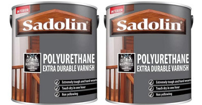 Sadolin Polyurethane Extra Durable Varnish Matt 1L Pack of 2