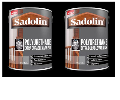 Sadolin Polyurethane Extra Durable Varnish Satin 2.5L Pack of 2