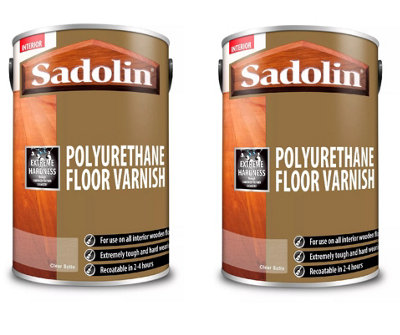 Sadolin Polyurethane Floor Varnish Satin 5L Pack of 2