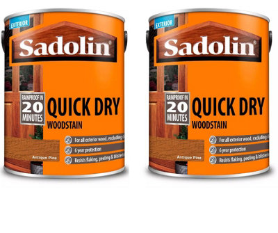 Sadolin Quick Dry Woodstain Antique Pine 2.5L Pack of 2