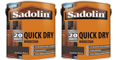 Sadolin Quick Dry Woodstain Jacobean Walnut 2.5L Pack of 2