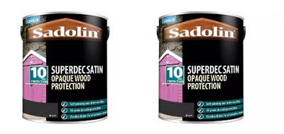 Sadolin Superdec Opaque Wood Protect Black Satin 1L Pack of 2