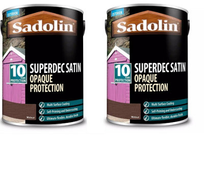 Sadolin Superdec Opaque Wood Protection Walnut 5L Pack of 2