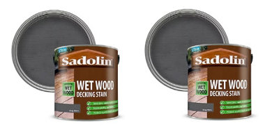 Sadolin Wet Wood Decking Stain Grey Slate 2.5L Pack of 2