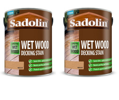 Sadolin Wet Wood Decking Stain Natural 2.5L Pack of 2