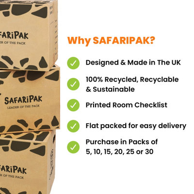 SAFARIPAK - 10 Pack Strong Cardboard Packing Moving House Boxes 52cm x ...