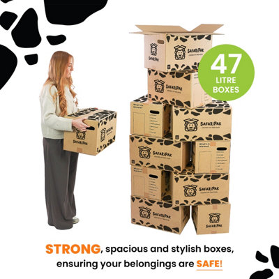 SAFARIPAK - 10 Pack Strong Cardboard Packing Moving House Boxes 52cm x ...