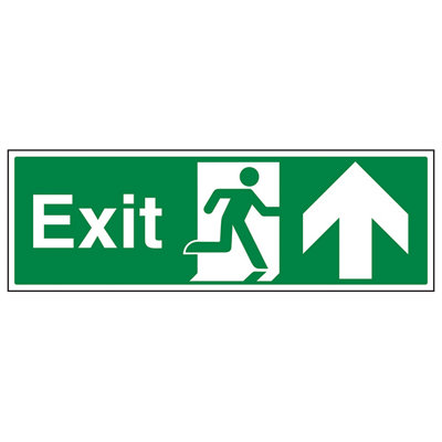 Safe Condition Exit Arrow Up Sign - Glow in the Dark - 600x200mm (x3 ...