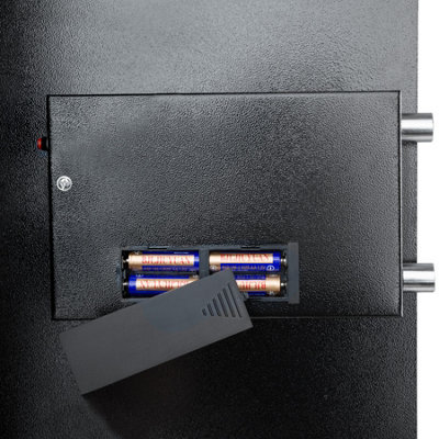 Safe - electronic, double bolt system, LED display, code and keys, 50 x ...