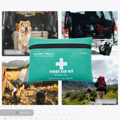 SAFE-TECH First Aid Kit for Motor Vehicles and Outdoor BS EN 8599-2:2014
