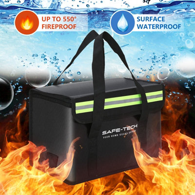 SAFE-TECH UPGRADED NHS Approved Lithium Battery Bag, Tested to SGS 800 ...