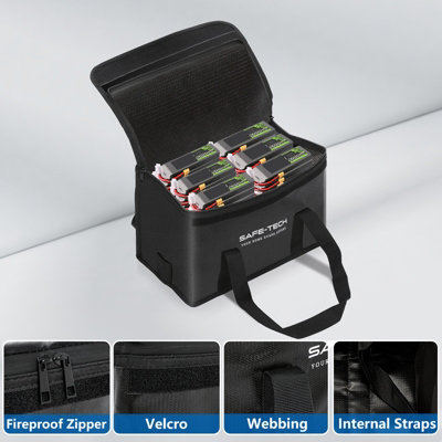 SAFE-TECH UPGRADED NHS Approved Lithium Battery Bag, Tested to SGS 800 ...
