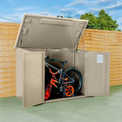 SafeStor Cream Ripon 6 X 3 Metal lift up lid, heavy-duty outdoor ...