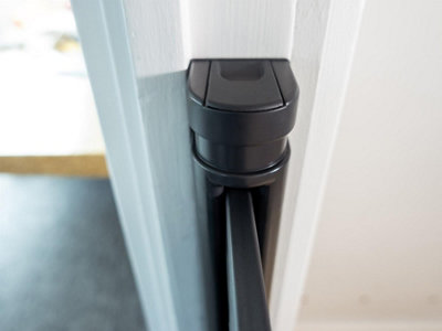 Safetots Automatic Folding Retractable Baby Gate, 55cm - 113.5cm, Black ...