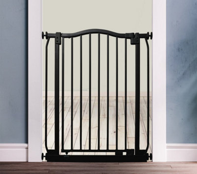 Safetots Curved Top Safety Gate, 143cm - 152cm, Matt Black, Pressure ...