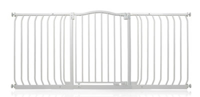 Safetots Curved Top Safety Gate, 161cm - 170cm, Matt White, Pressure ...