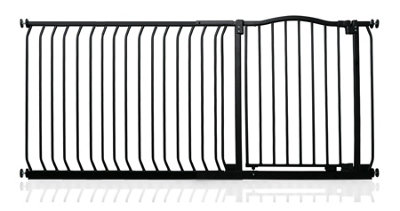 Safetots Curved Top Safety Gate, 171cm - 180cm, Matt Black, Pressure ...