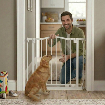 Safetots Curved Top Safety Gate, 188cm - 197cm, Matt White, Pressure ...