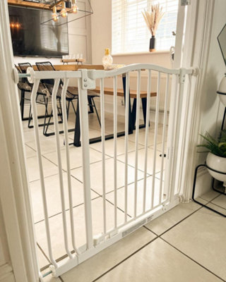 Safetots Curved Top Safety Gate, 188cm - 197cm, Matt White, Pressure ...