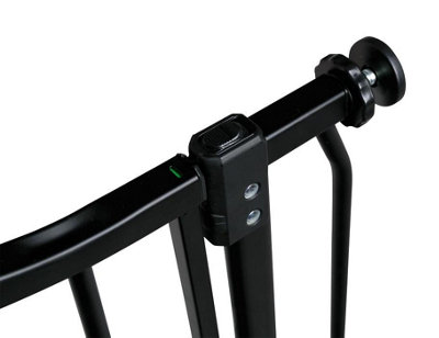 Safetots Curved Top Safety Gate, 207cm - 216cm, Matt Black, Pressure Fit Stair Gate