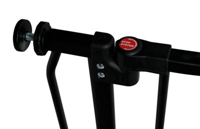 Safetots Curved Top Safety Gate, 207cm - 216cm, Matt Black, Pressure Fit Stair Gate