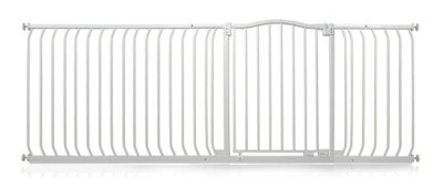 Safetots Curved Top Safety Gate, 207cm - 216cm, Matt White, Pressure Fit Stair Gate