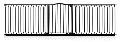 Safetots Curved Top Safety Gate, 271cm - 280cm, Matt Black, Pressure ...