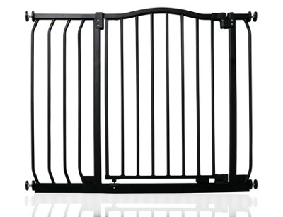 Safetots Curved Top Safety Gate, 89cm - 98cm, Matt Black, Pressure Fit ...