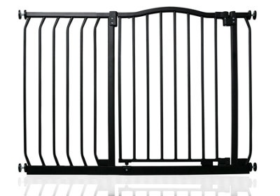Safetots Curved Top Safety Gate, 98cm - 107cm, Matt Black, Pressure Fit ...