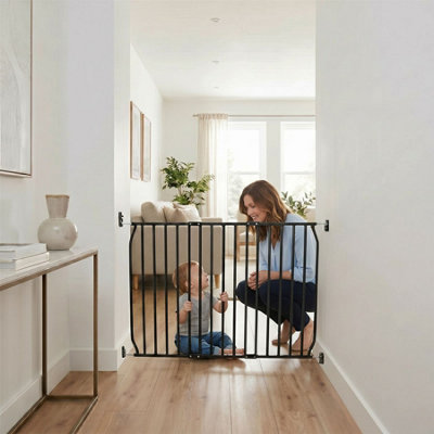Safetots Eco Screw Fit Baby Gate, Black, 120cm - 130cm, Stair Gate for ...